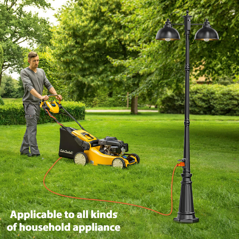 Williston Forge Christine Dusk to Dawn Outdoor Lamp Post with GFCI ...