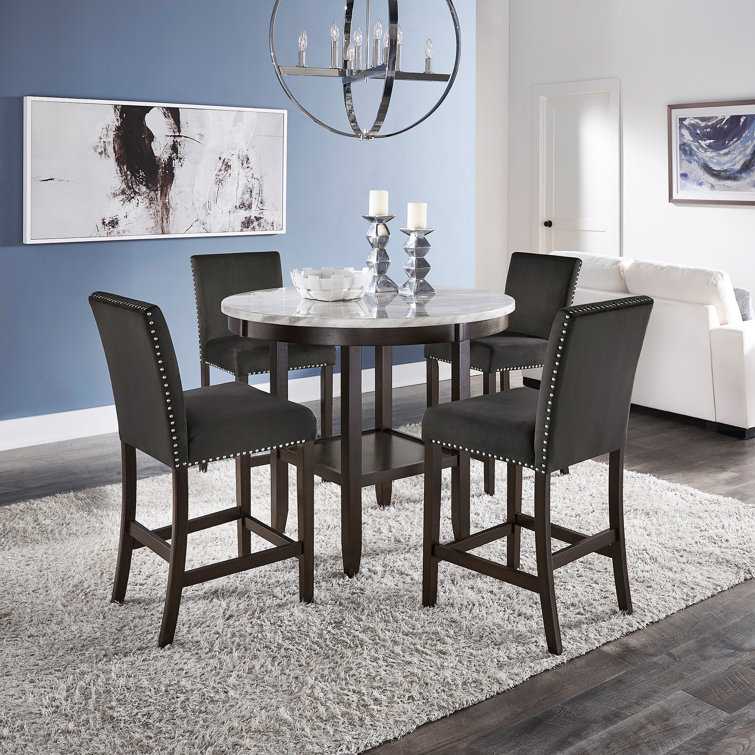 Kingstown Home Banford 5 - Piece Faux Marble Top Dining Set & Reviews ...