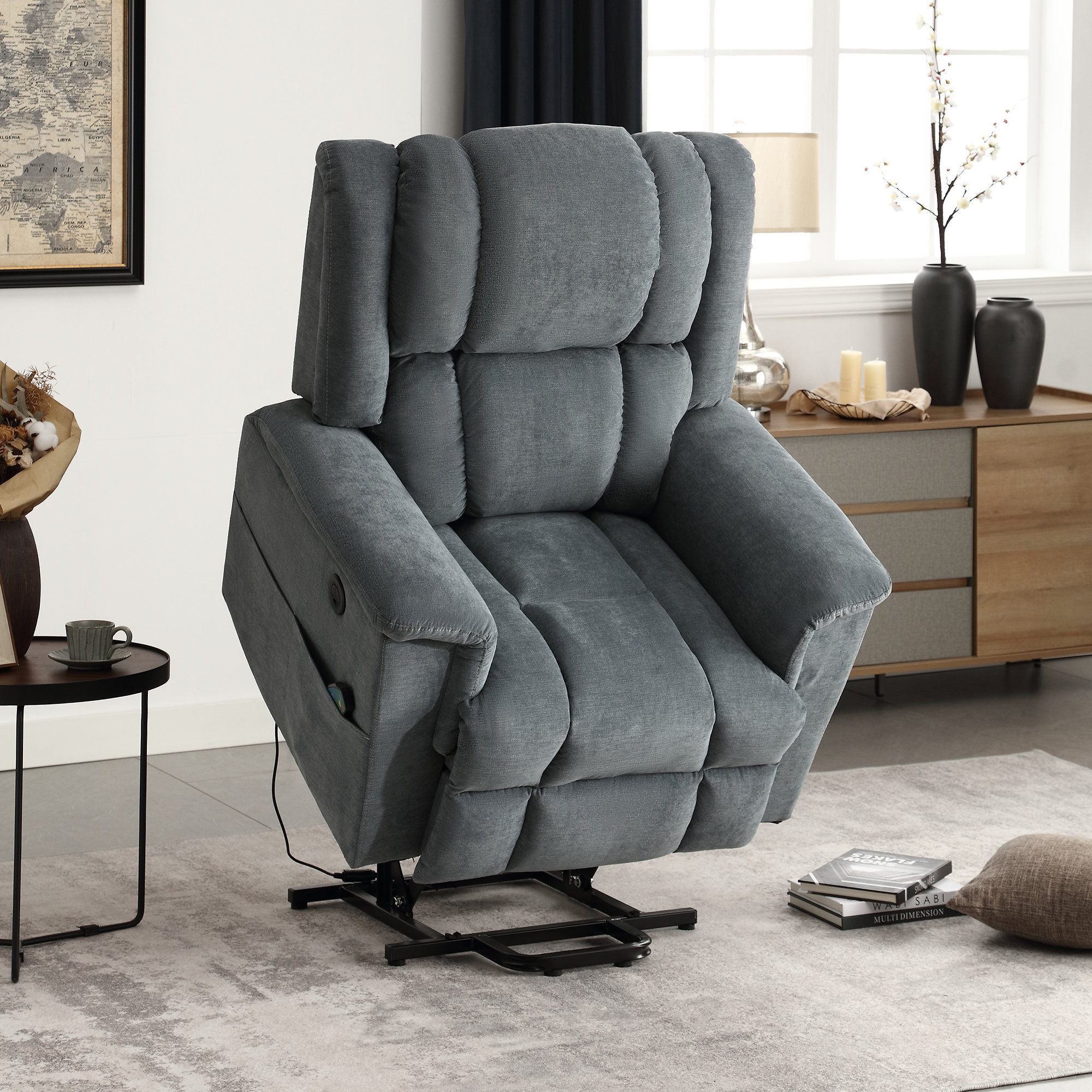 Latitude Run® Power Lift Recliner Chair with Massage and Heat , Heavy ...