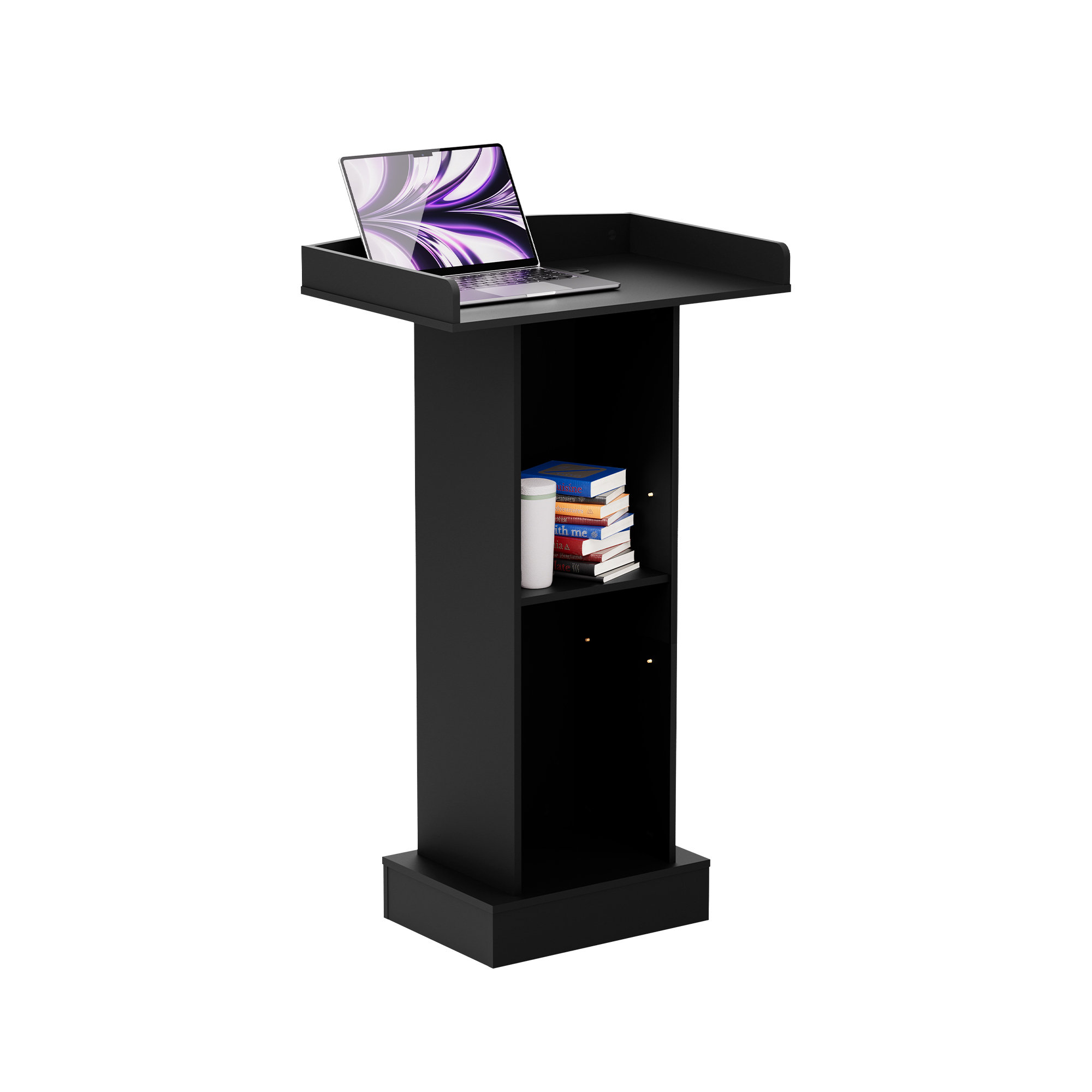 ERIFZ 40.9" Wooden Podium With Storage–12Mm Particle Board Lectern ...