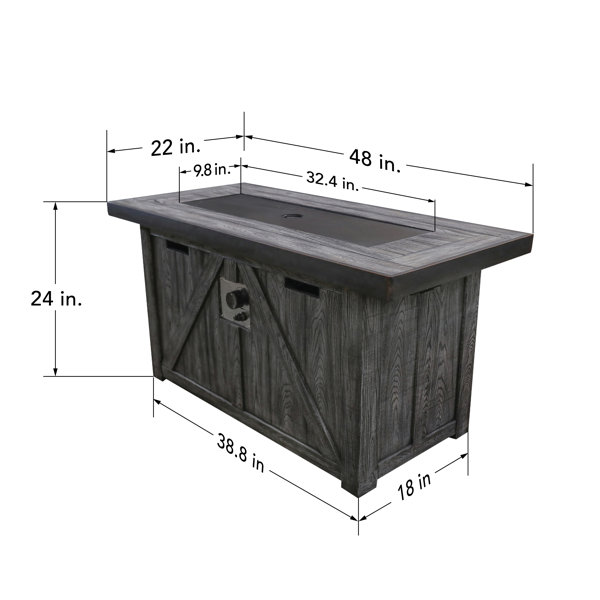 Sunbeam Grange Resin Propane Fire Pit Table | Wayfair