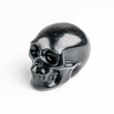 Astro Gallery of Gems Polished Obsidian Skull Carving (111 Grams ...