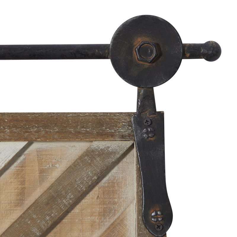 Union Rustic Wood Linear Carved Geometric Brown Wall Decor with ...