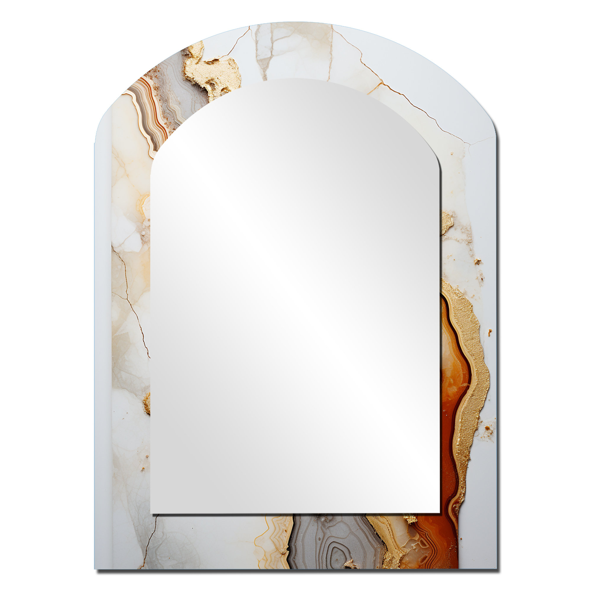 Latitude Run® Beige And Orange Minimalism Stone Geode - Stone Geode ...