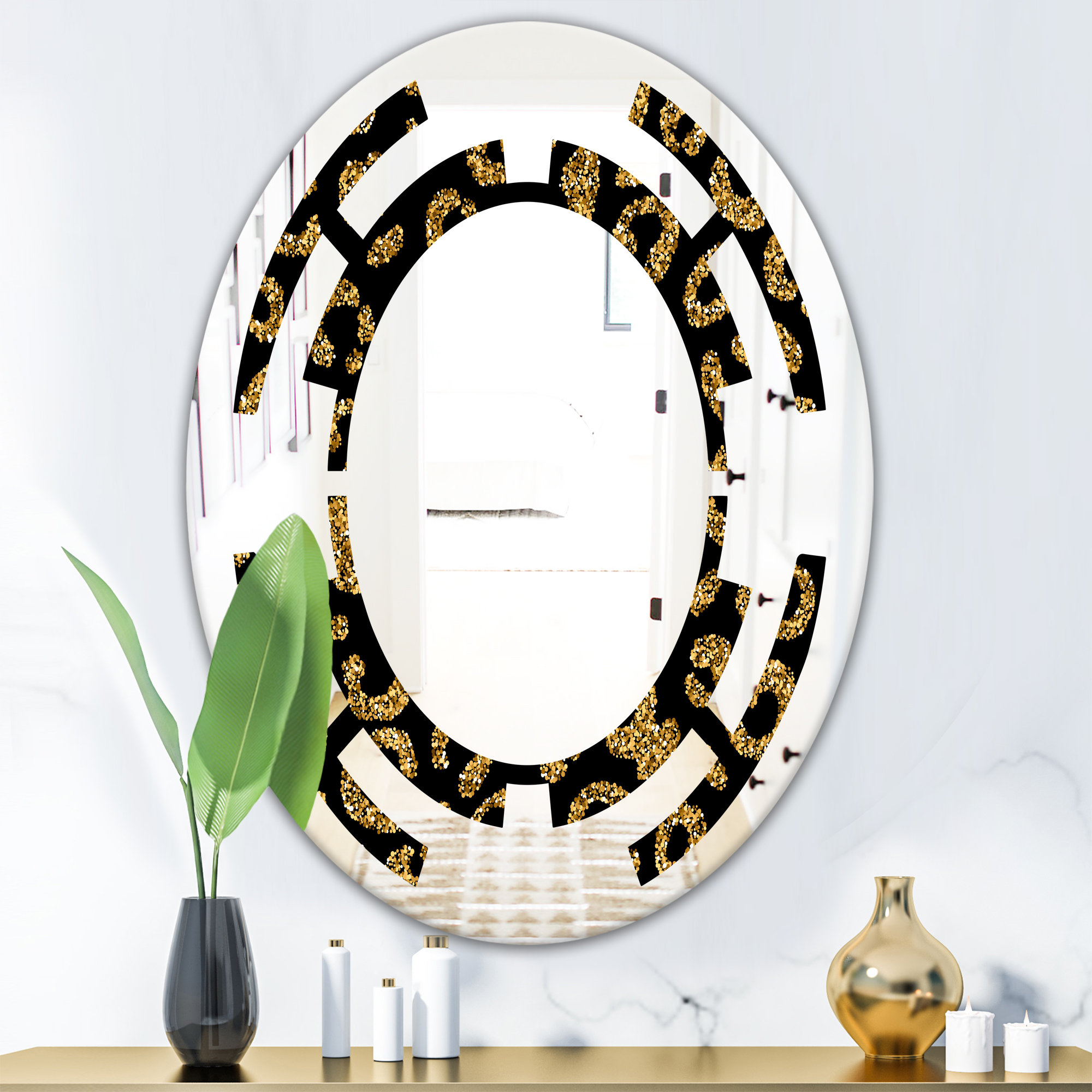 East Urban Home Space Leopard Fur Glam Frameless Wall Mirror | Wayfair