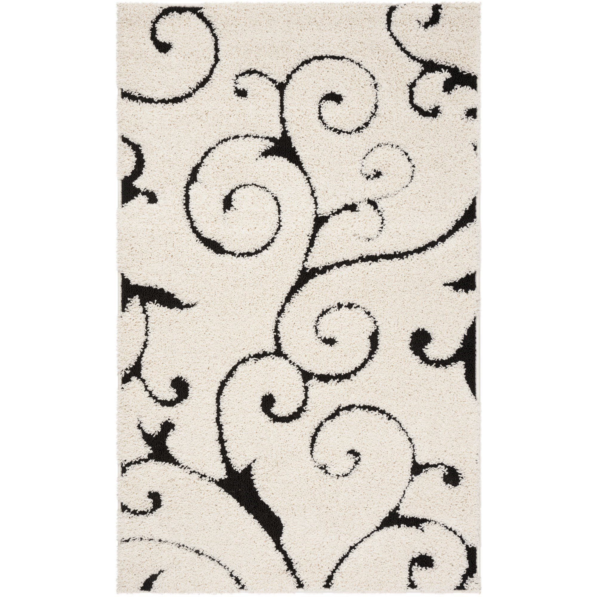 Winston Porter Chanhassen Floral Shag Ivory Area Rug & Reviews ...