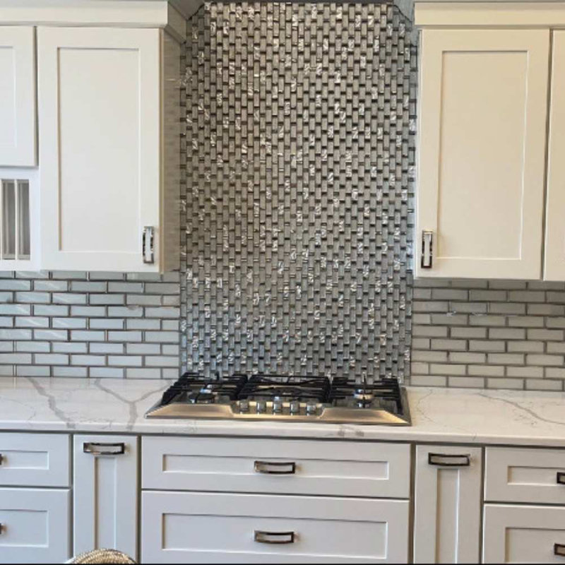 Long Island Mosaics & Tile Athena 12" x 12" Glass Brick Joint Mosaic ...