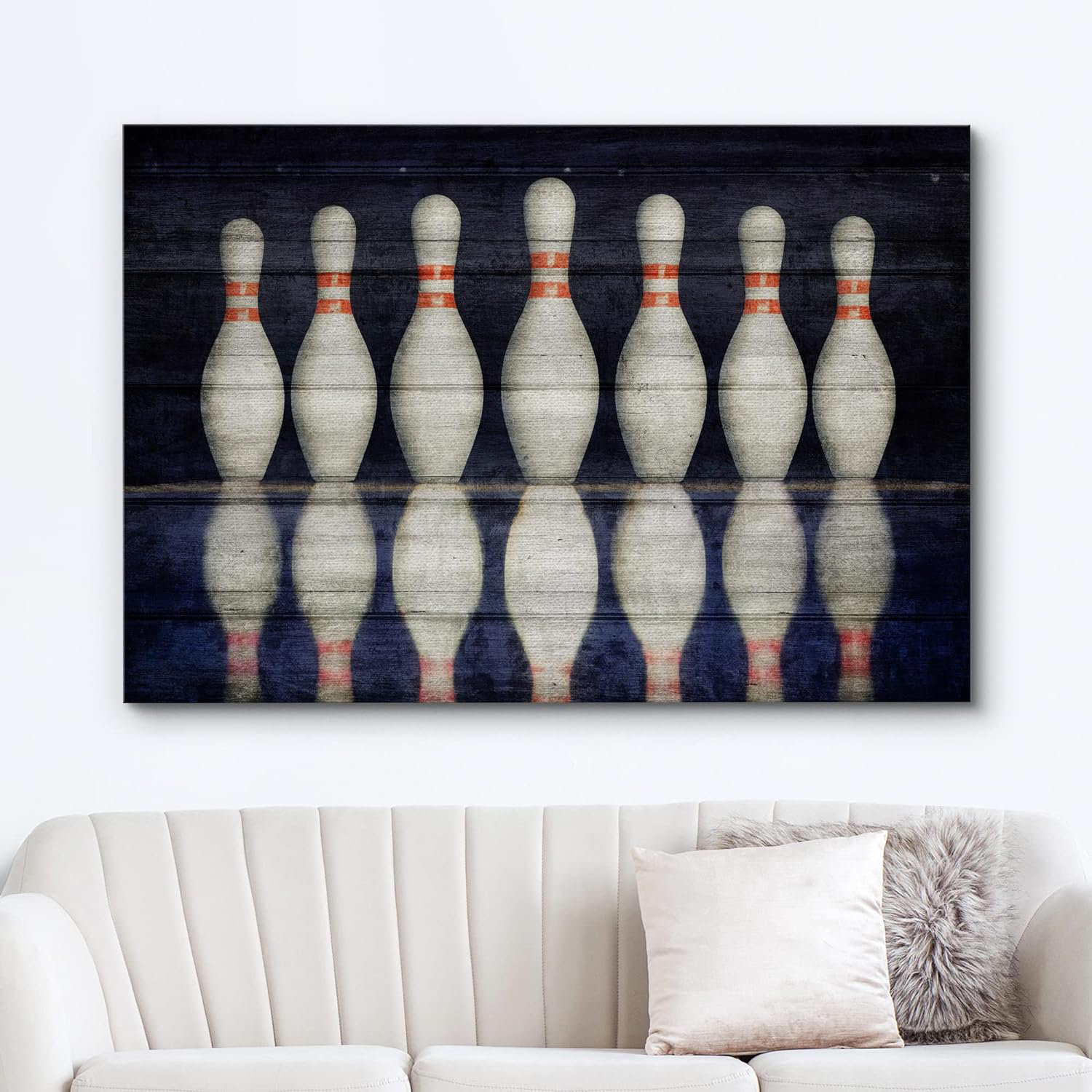 IDEA4WALL Kitchen Food Wood Effect Panel Bowling Ball Pin Reflection ...