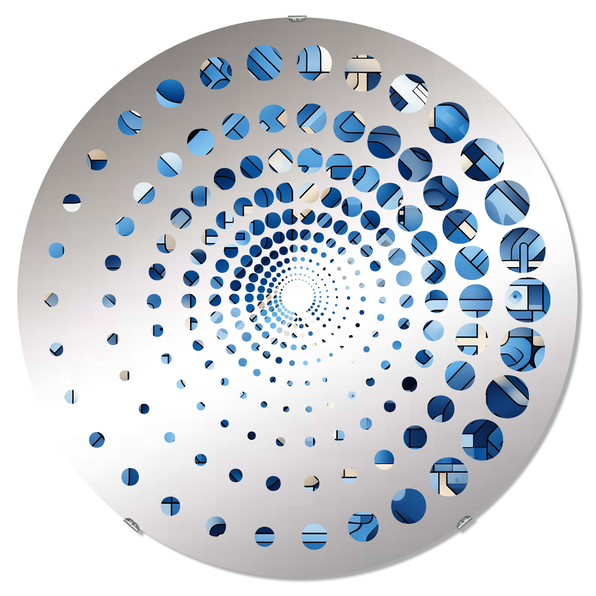 Design Art Boho Cobalt Tessellations Geometric - Spiral Dot Decorative ...