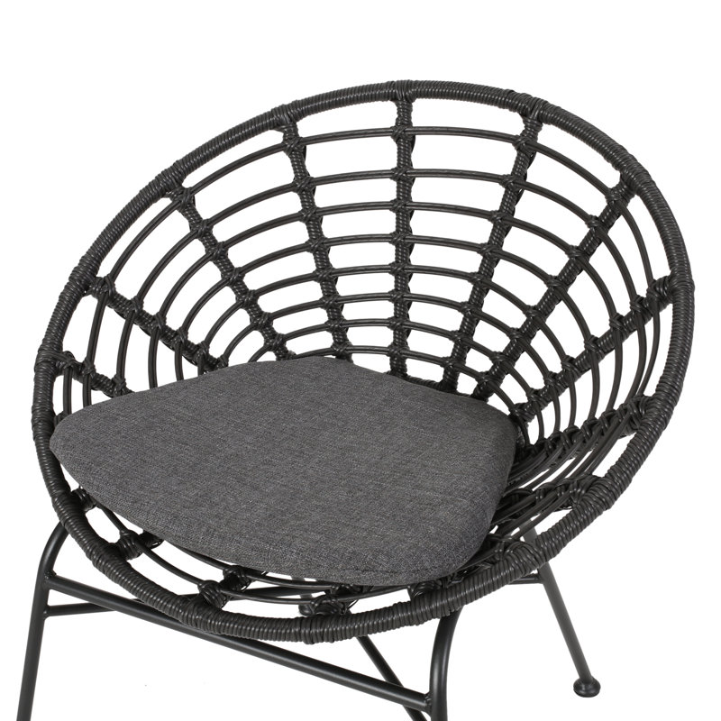 George Oliver Bankhead Wicker Patio Dining Chair with Cushion & Reviews ...