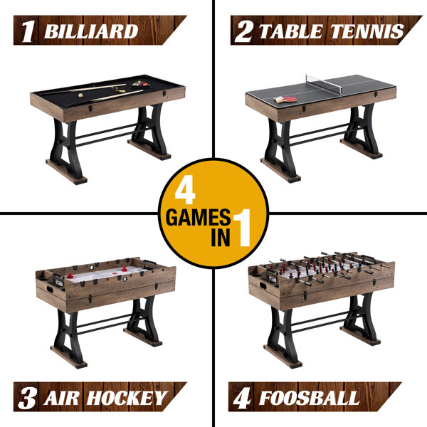 Barrington Billiards Company Barrington Coventry 54" 4-in-1 Combo Table ...