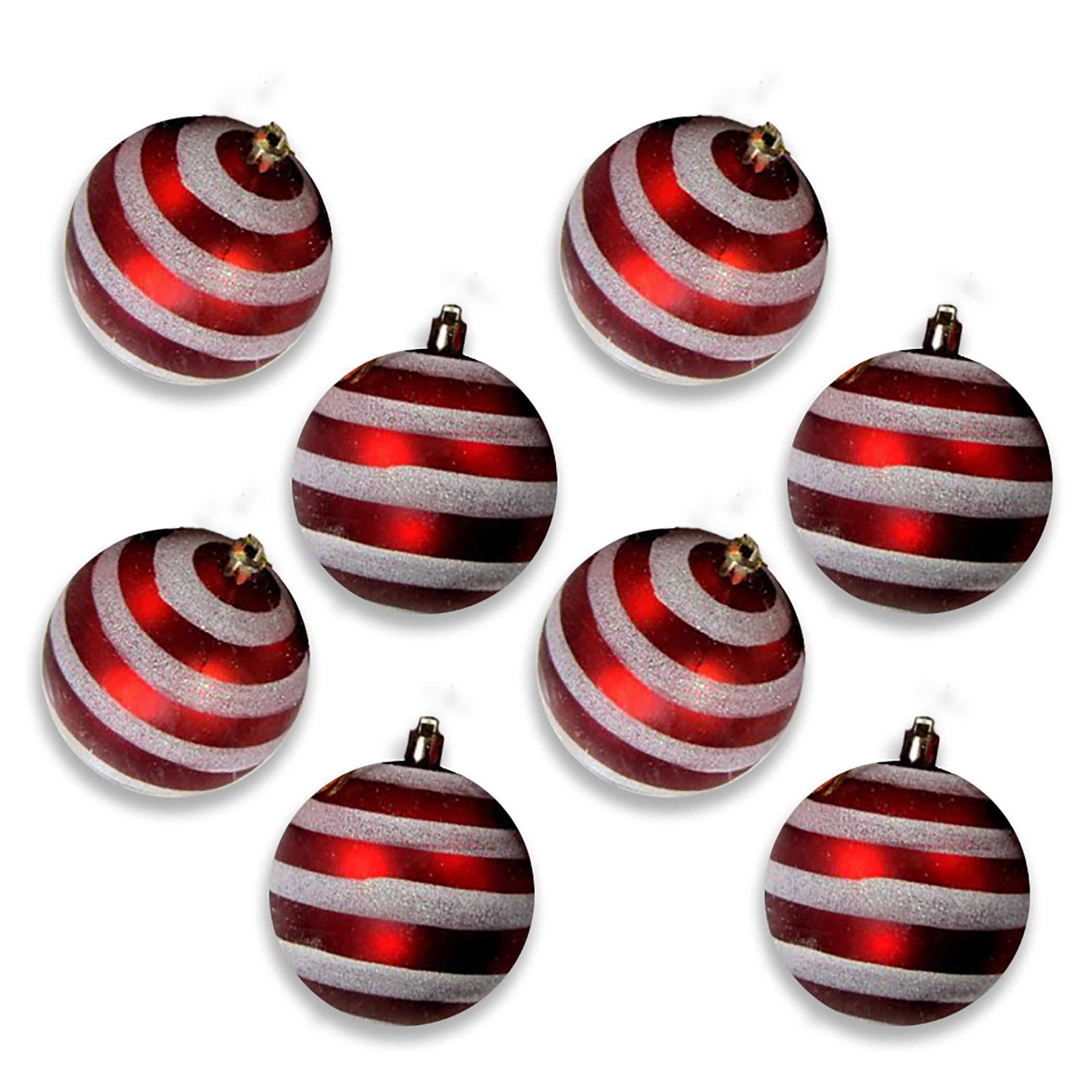 The Holiday Aisle® 8 Pack Red Ball Ornament With Lines - Wayfair Canada