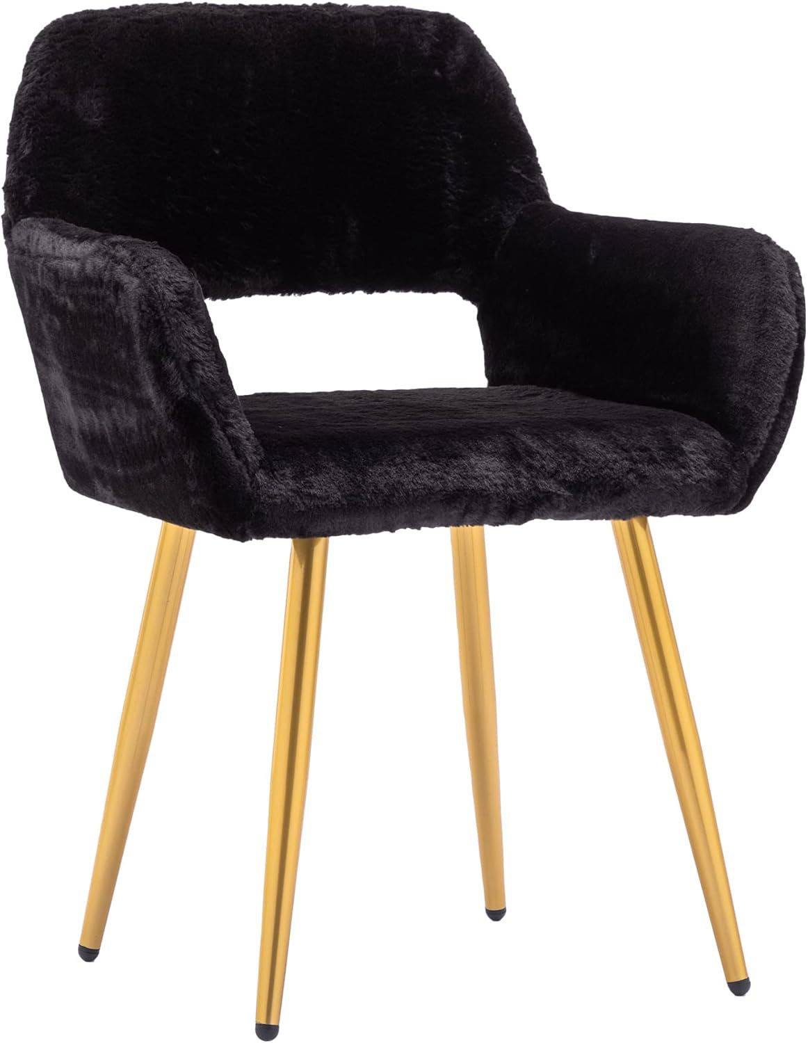 Mercer41 Fluffy Desk Chair, Faux Fur Accent Chair, Modern Comfortable ...