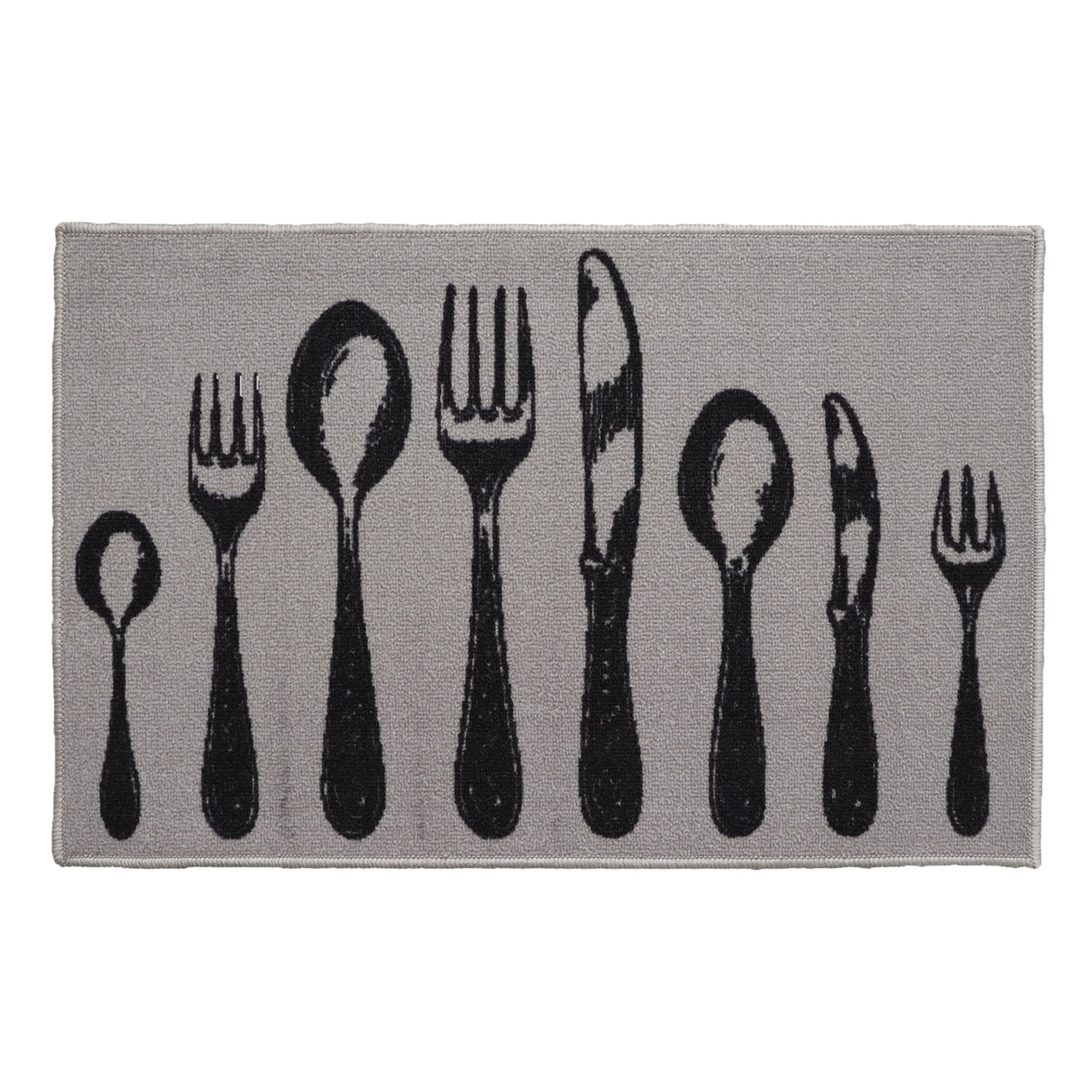 Evideco Luxurious Comfort Chef Kitchen Mat, Cutlery Design, Low-Profile ...