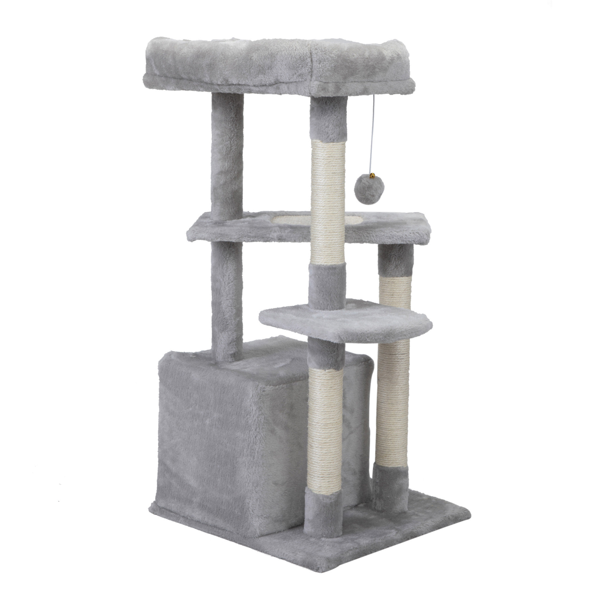 LOONGFIELD Double Level Cat Tree Stand House Furniture Kittens Activity ...