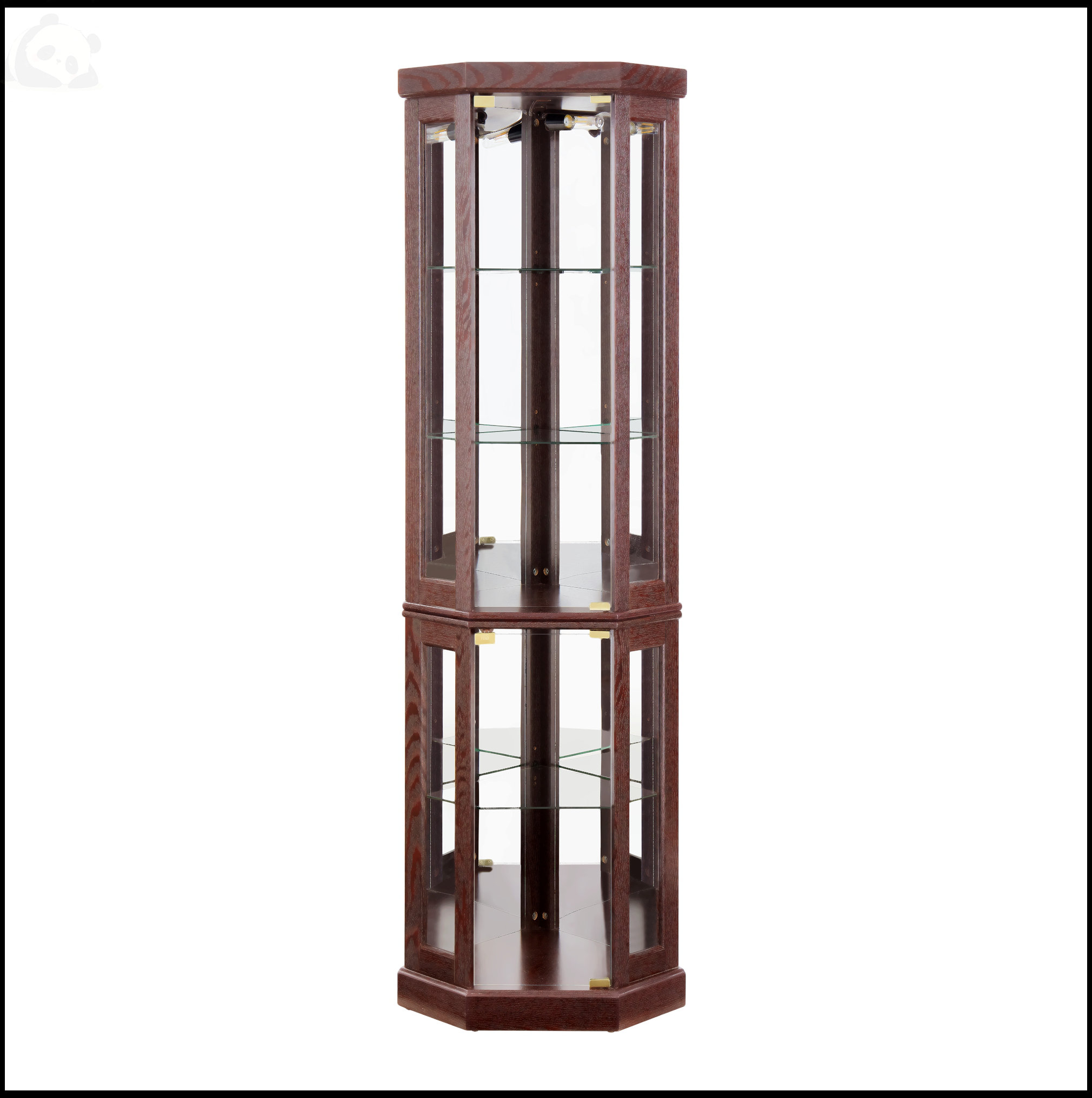 Red Barrel Studio Corner Glass Cabinet Lighted Curio Cabinet Corner ...