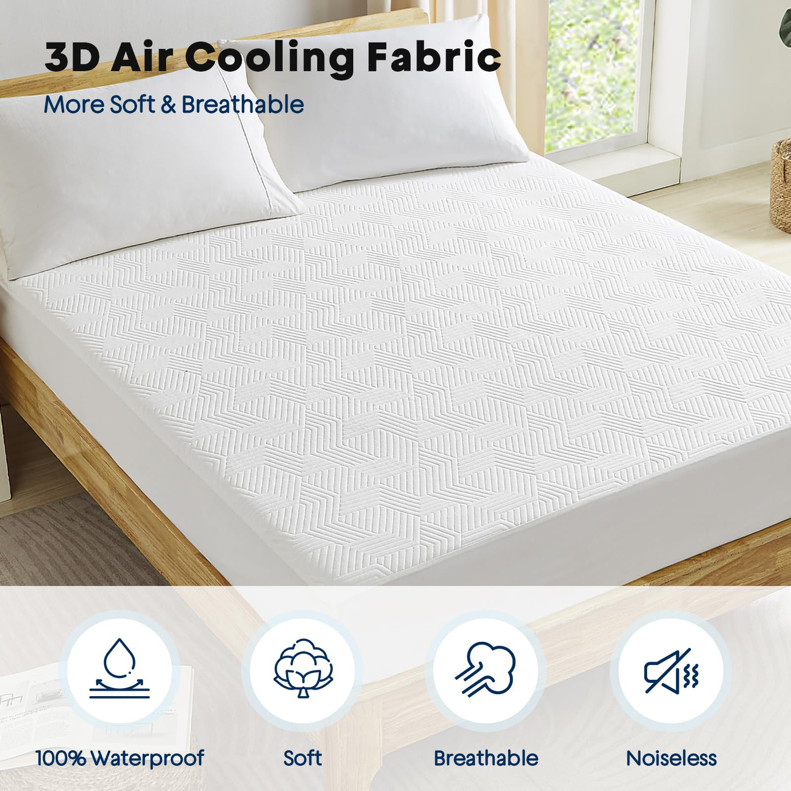 Arsuite Queen Size 100% Waterproof Mattress Protector: Cooling Bed ...