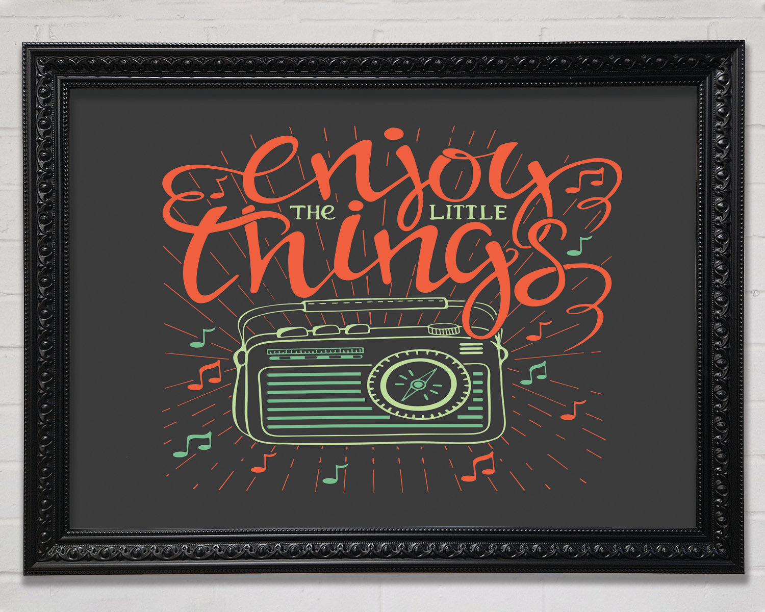 Happy Larry Enjoy The Little Things Music Framed Print | Wayfair.co.uk