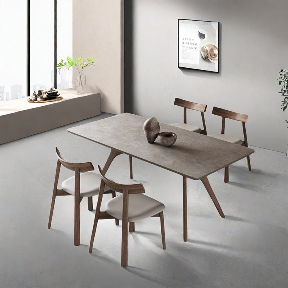 Graceful Nests Furnishings Rectangular rock plate dining table sets ...