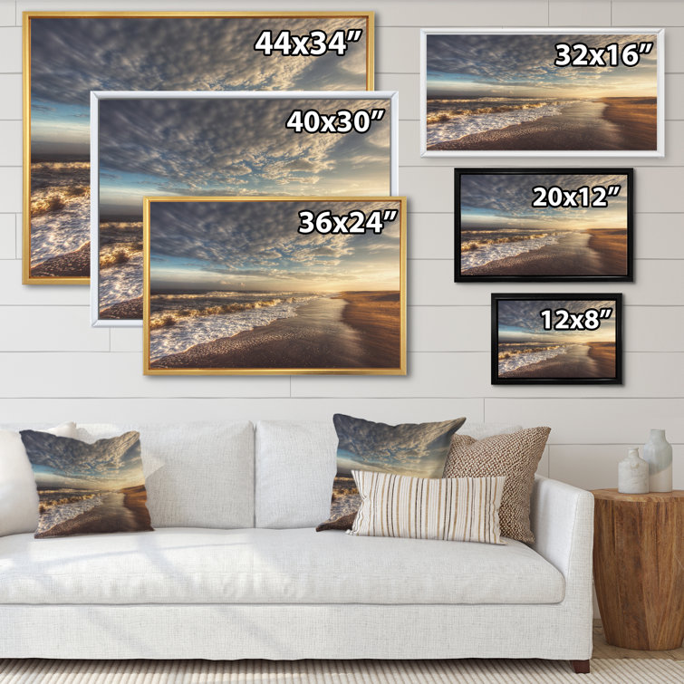 Highland Dunes Beautiful Panoramic Beach Sunset Framed On Canvas Print ...