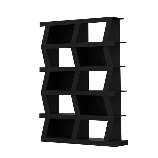 Ivy Bronx 5-Tier Black Bookcase | Wayfair
