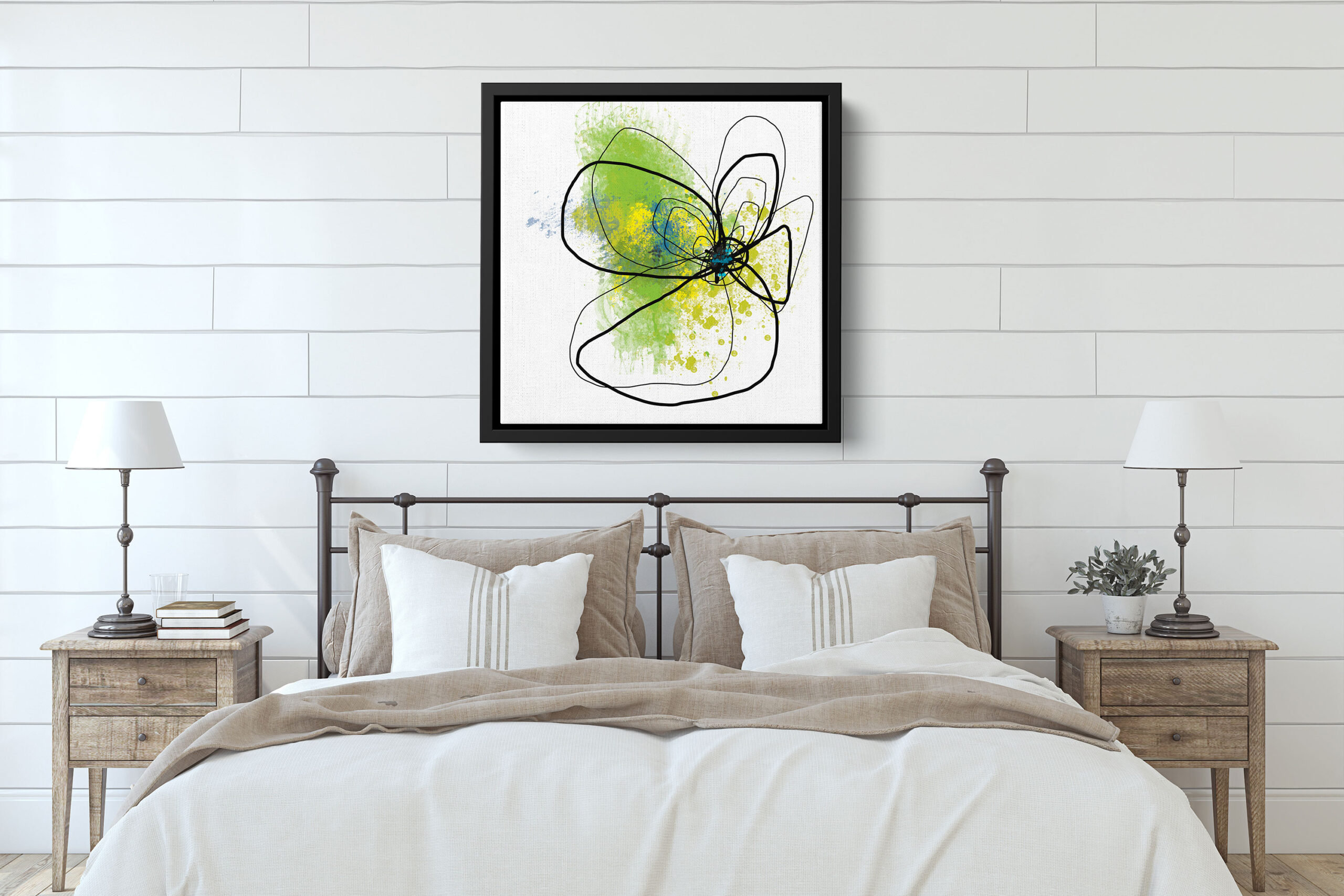 ArtWall 'Citron Petals' by Jan Weiss, Green Floral Abstract Fine Art ...