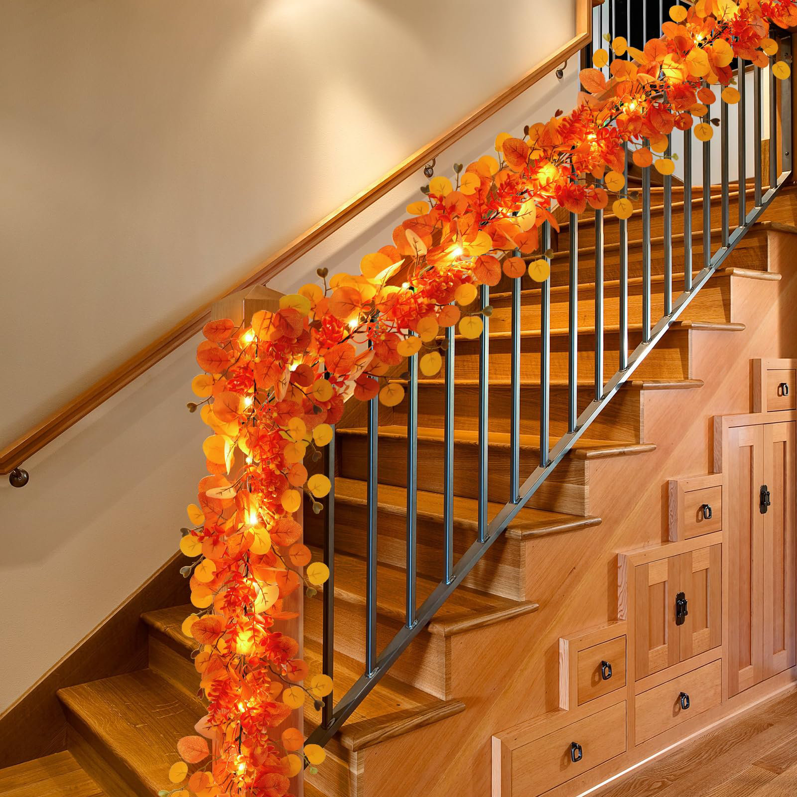 The Holiday Aisle® Eucalyptus Leaves Garland Hanging Artificial Fall ...