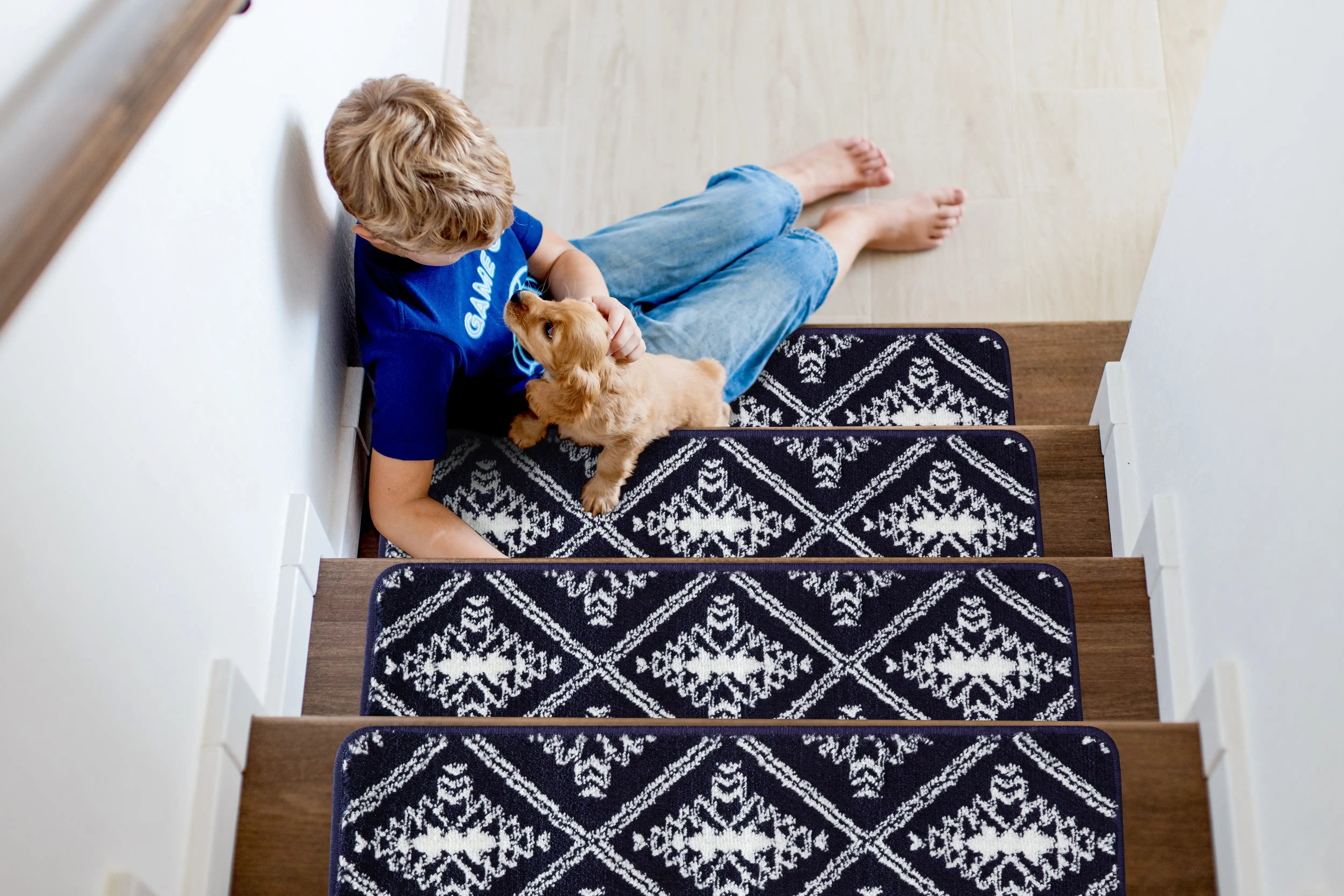 Union Rustic Stair Treads 9x28in Non Slip Stair Rugs (Set of 13) | Wayfair