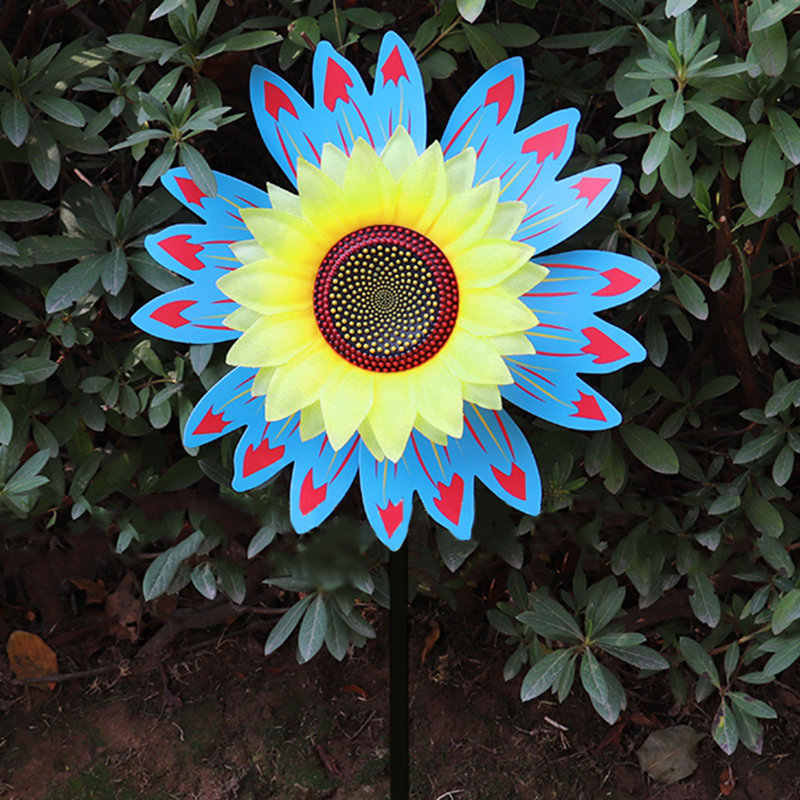 Arlmont & Co. 29.5 IN Sunflower Wind Spinner Sunflower Windmill, PVC ...