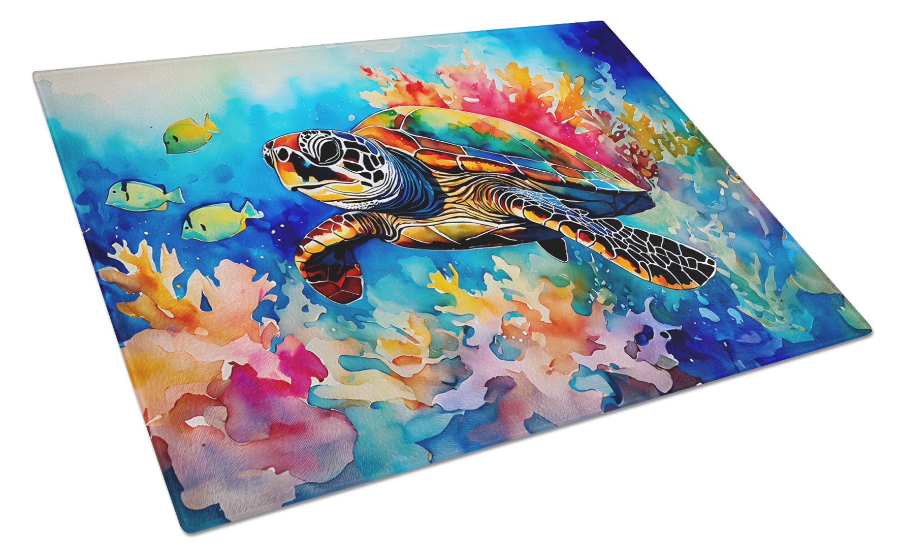 Caroline's Treasures Loggerhead Sea Turtle Glass Cutting Board Large ...