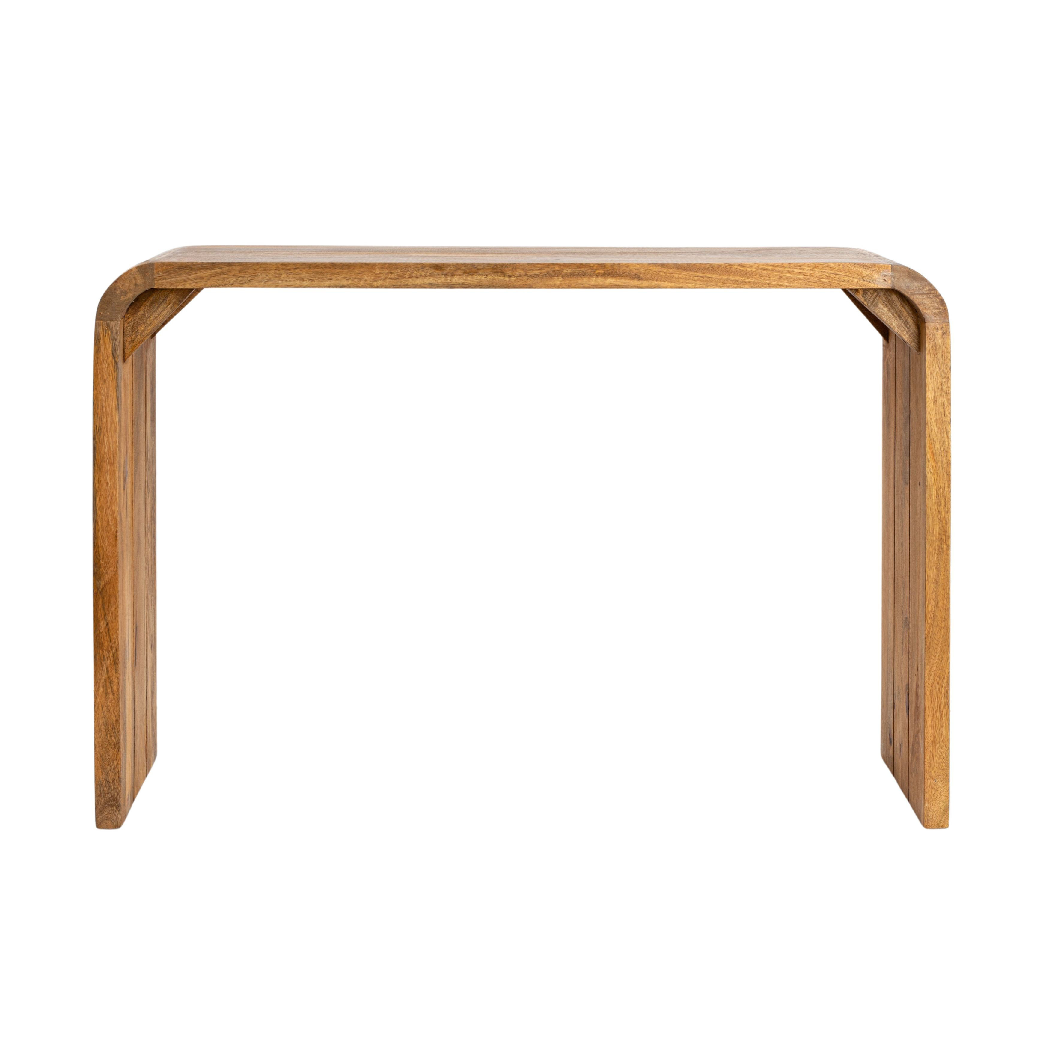 Ebern Designs Doonbought Modern Waterfall Edge Mango Wood Console Table ...