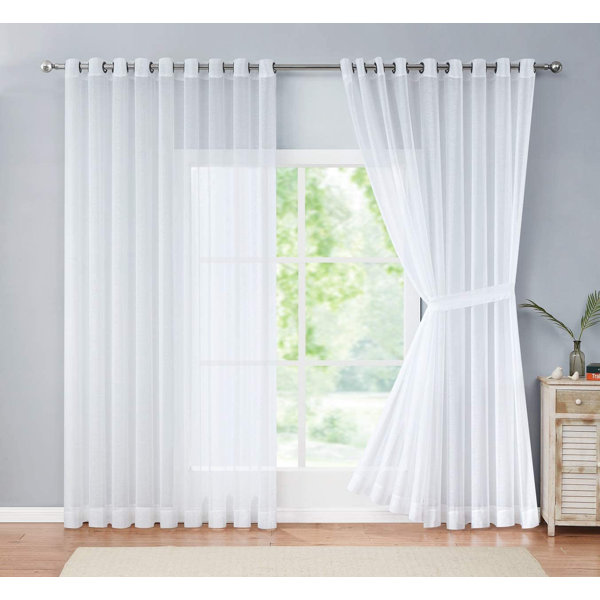 Sheer Wide Curtains & Drapes You'll Love | Wayfair