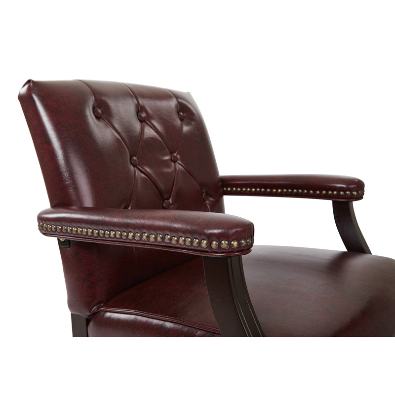 Charlton Home® Eira 27.5" W Vinyl Seat Waiting Room Chair with Wood ...