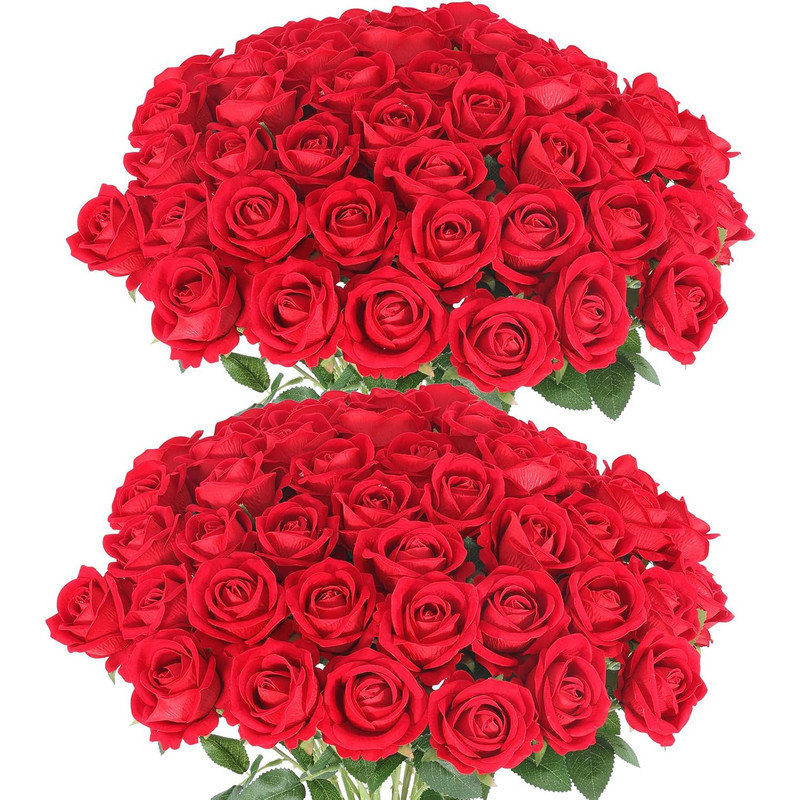 Red Barrel Studio Artificial Roses in Bulk, Fake Silk Roses Realistic ...