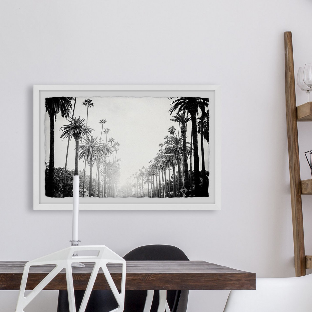 East Urban Home 'Line of Palm Trees' Picture Frame Photograph Print on ...