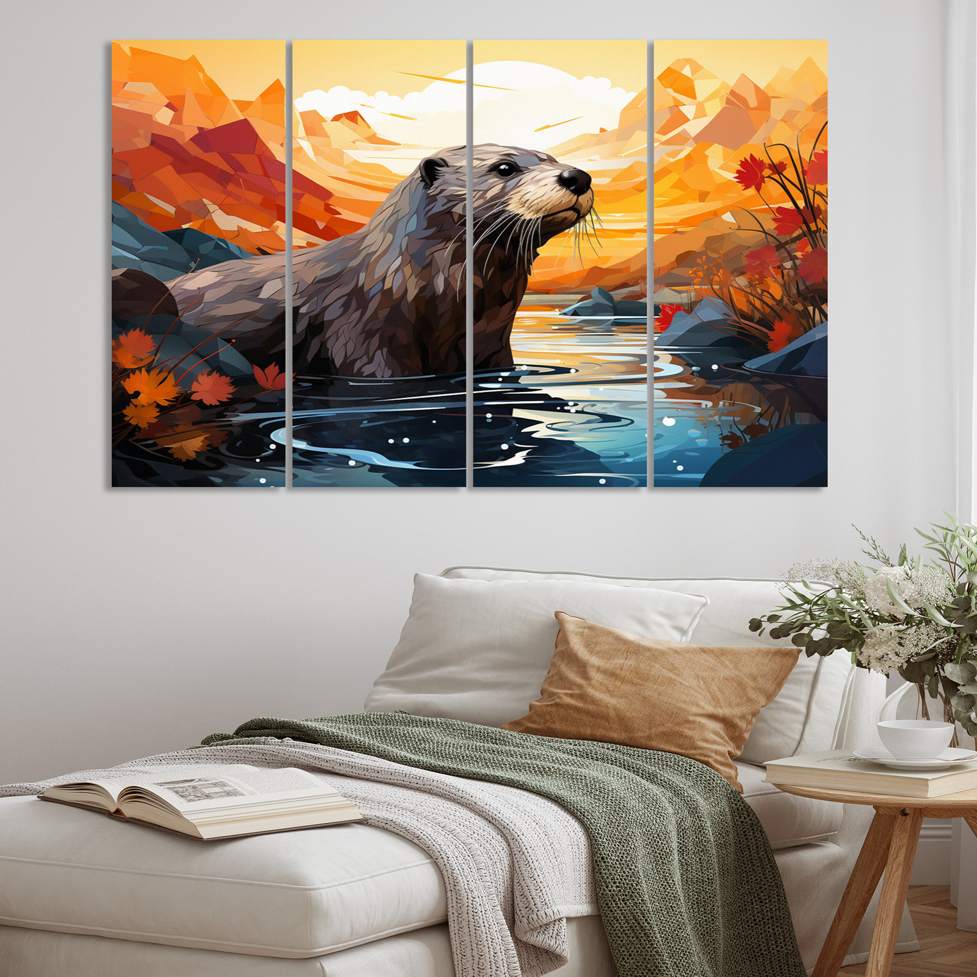 Millwood Pines Yellow Otter Playful River Dweller - Animals Wall Art ...