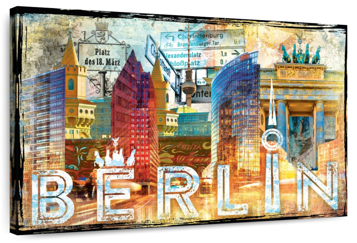 Ebern Designs Ravi Berlin City Landmarks Grunge | Wayfair