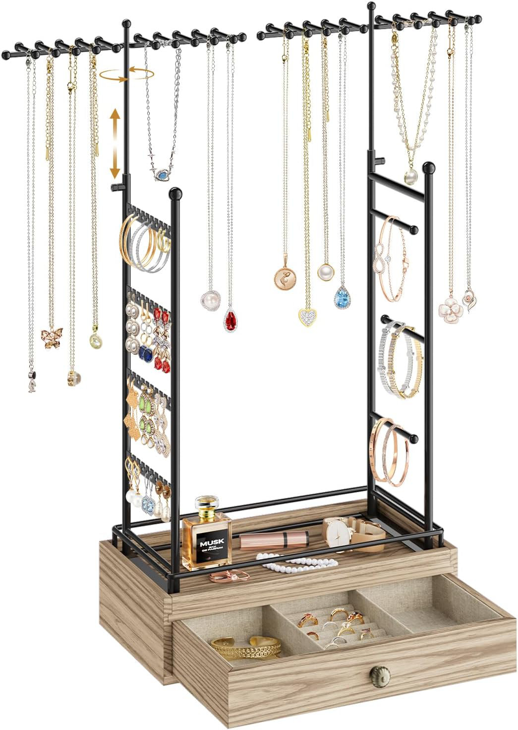 17 Stories Metal Jewelry Holder Organizer Stand For Earring Bracelet ...