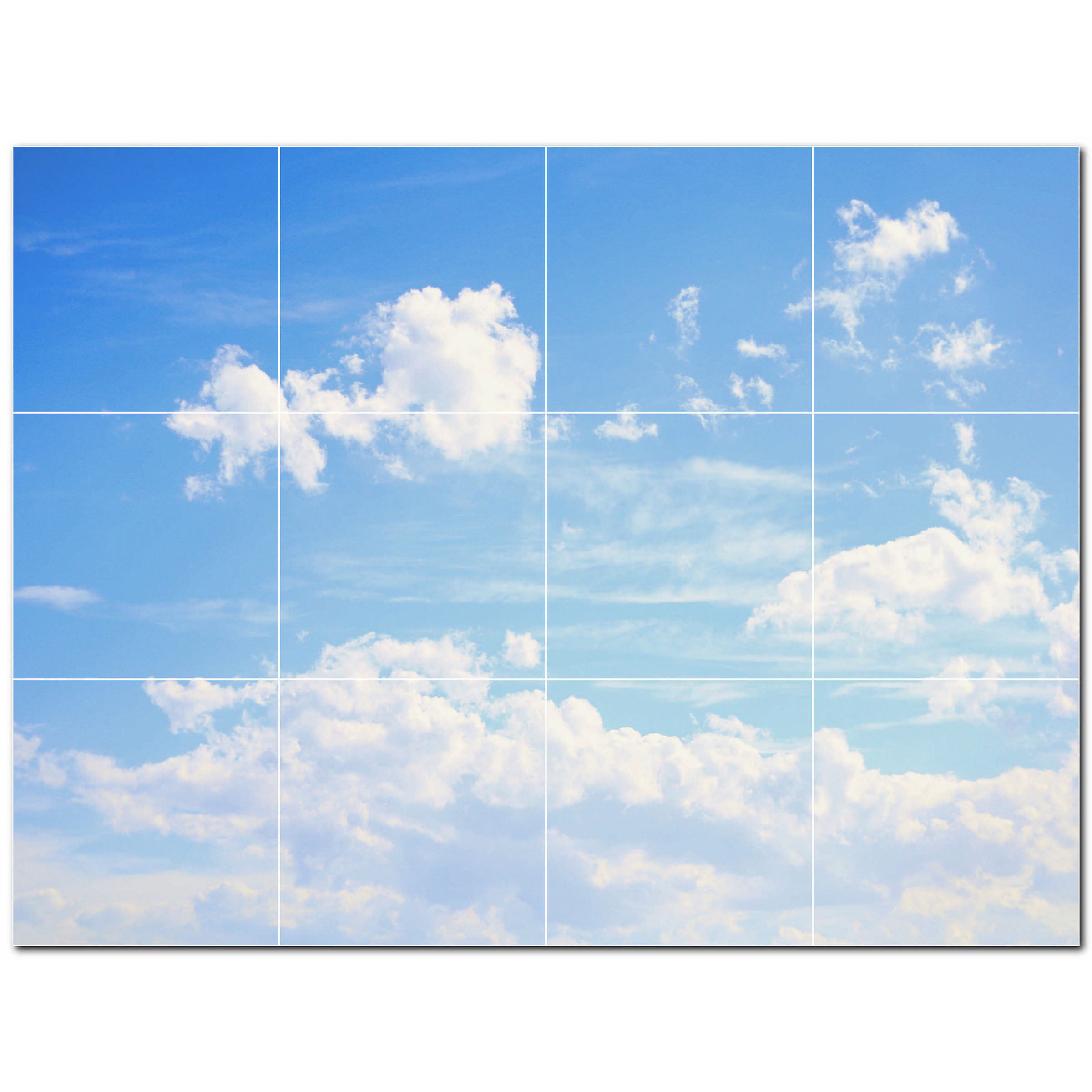 Picture-Tiles.com 48" x 36" Ceramic Clouds Photo Decorative Mural Tile ...
