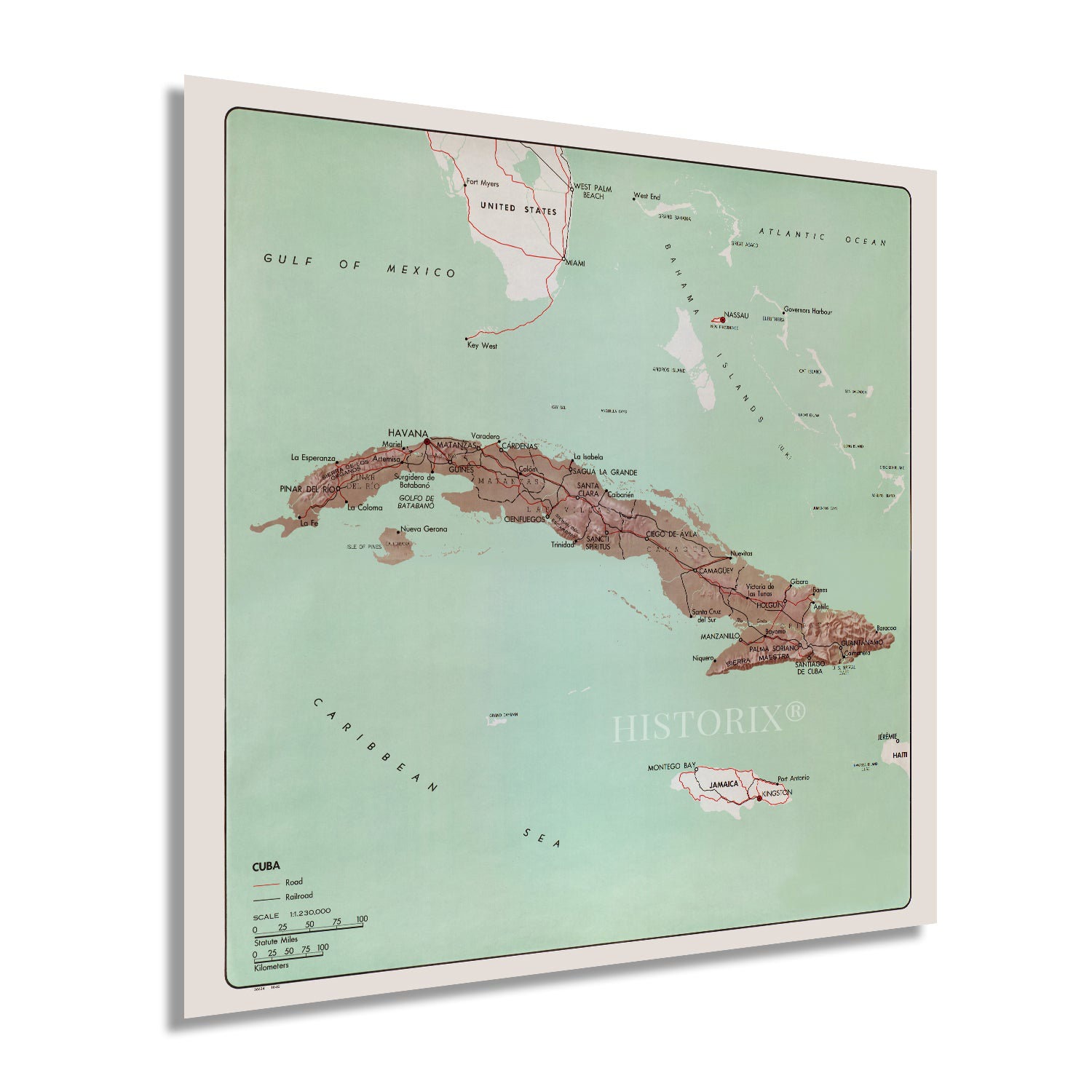 HISTORIC PRINTS 1962 Cuba Map Print - Old Map Of Cuba Wall Art Poster ...