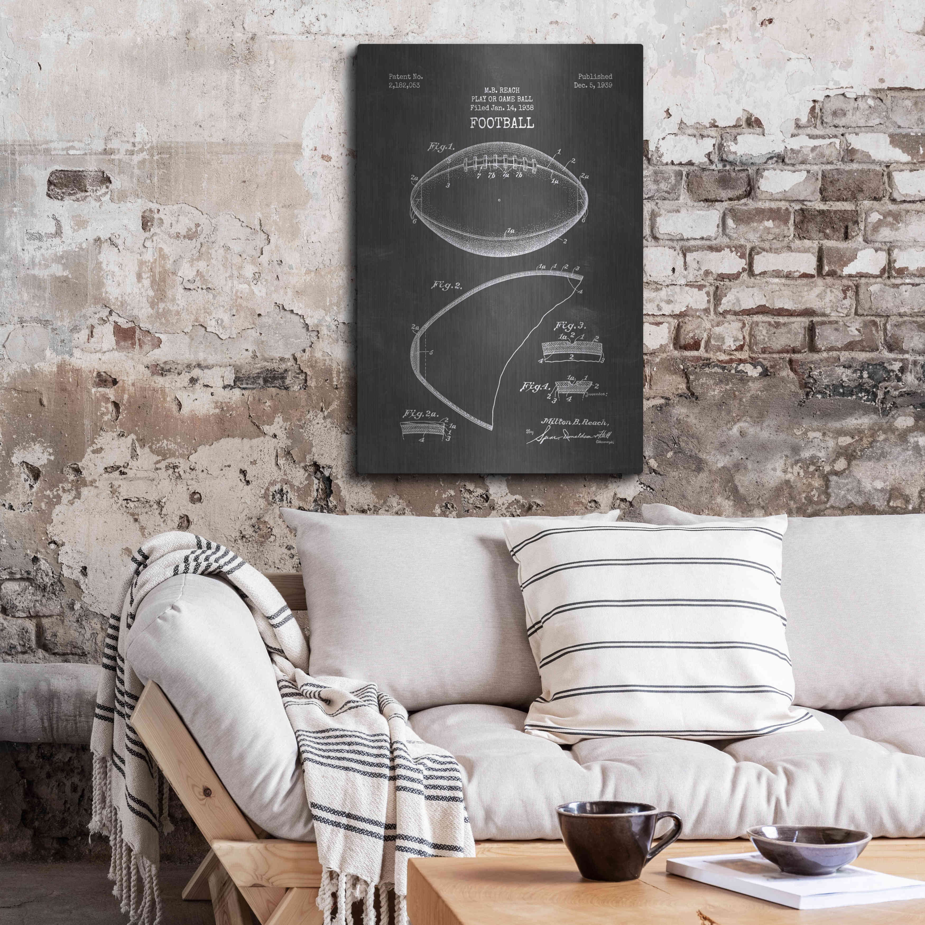 Trent Austin Design® " Football Blueprint Patent Chalkboard " by Luxe ...