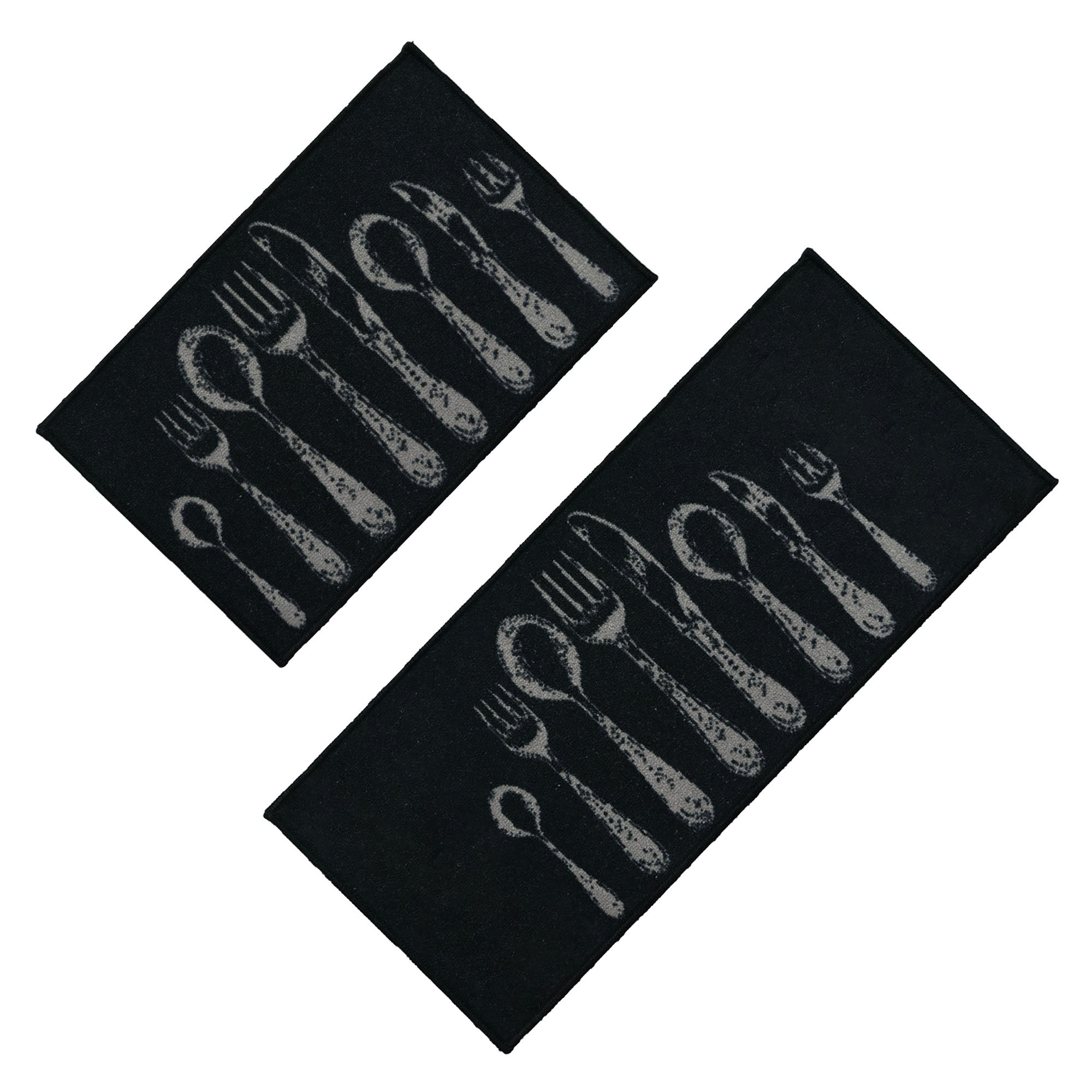 Evideco Comfort Chef Kitchen Runner Mats, Cutlery Design, Low-Profile ...