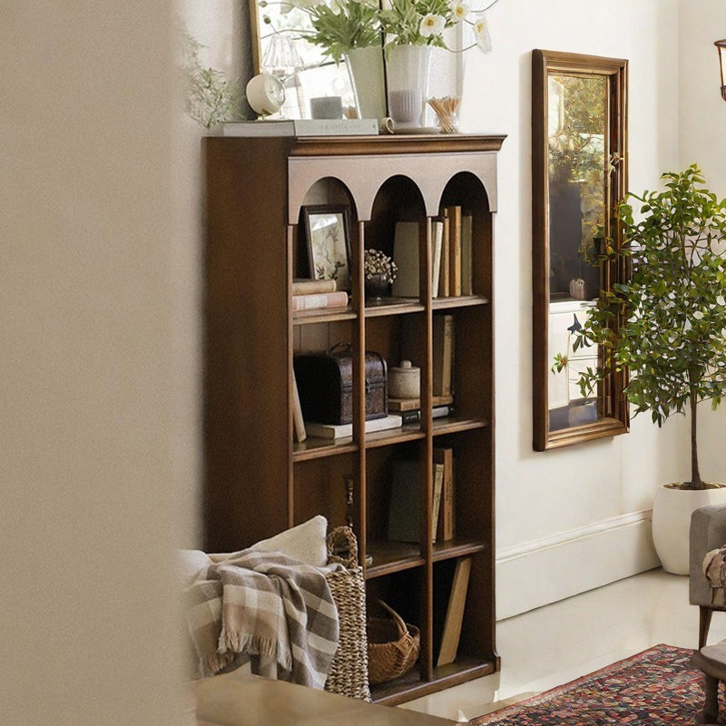 NICECABINET Retro Solid Wood Floor-standing Bookcase | Wayfair