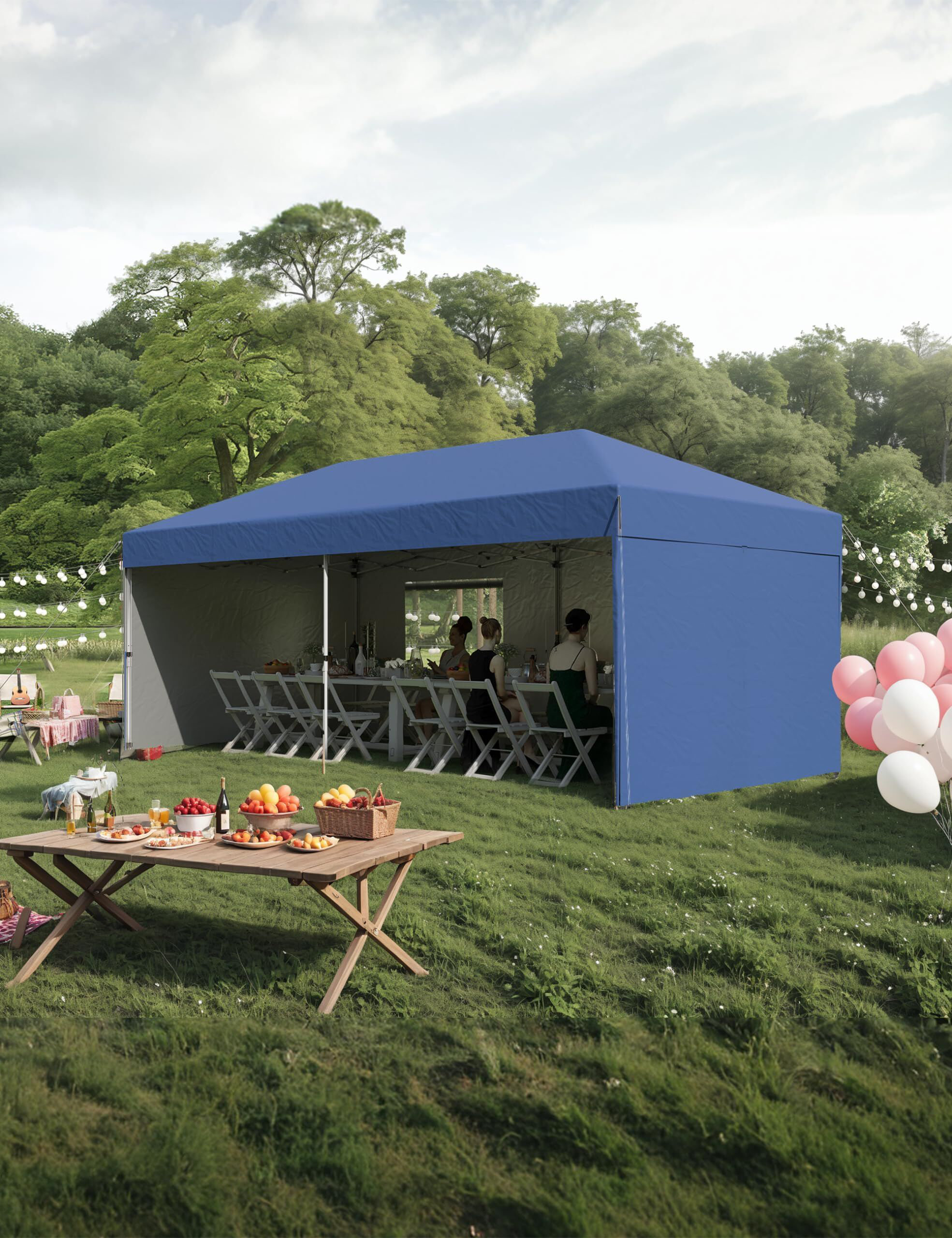 gaomon 10x20 Pop Up Canopy Tent with 4 Sidewall - One-Button Instant ...