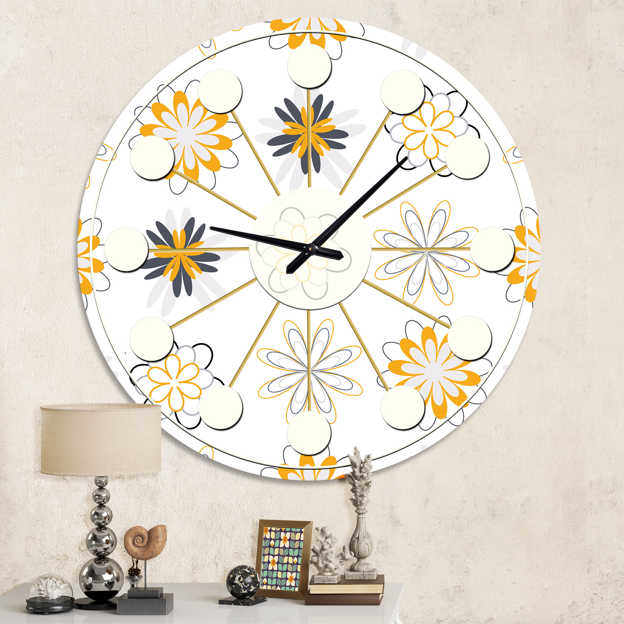 East Urban Home Retro Floral Pattern VIII - Mid-Century Modern wall ...