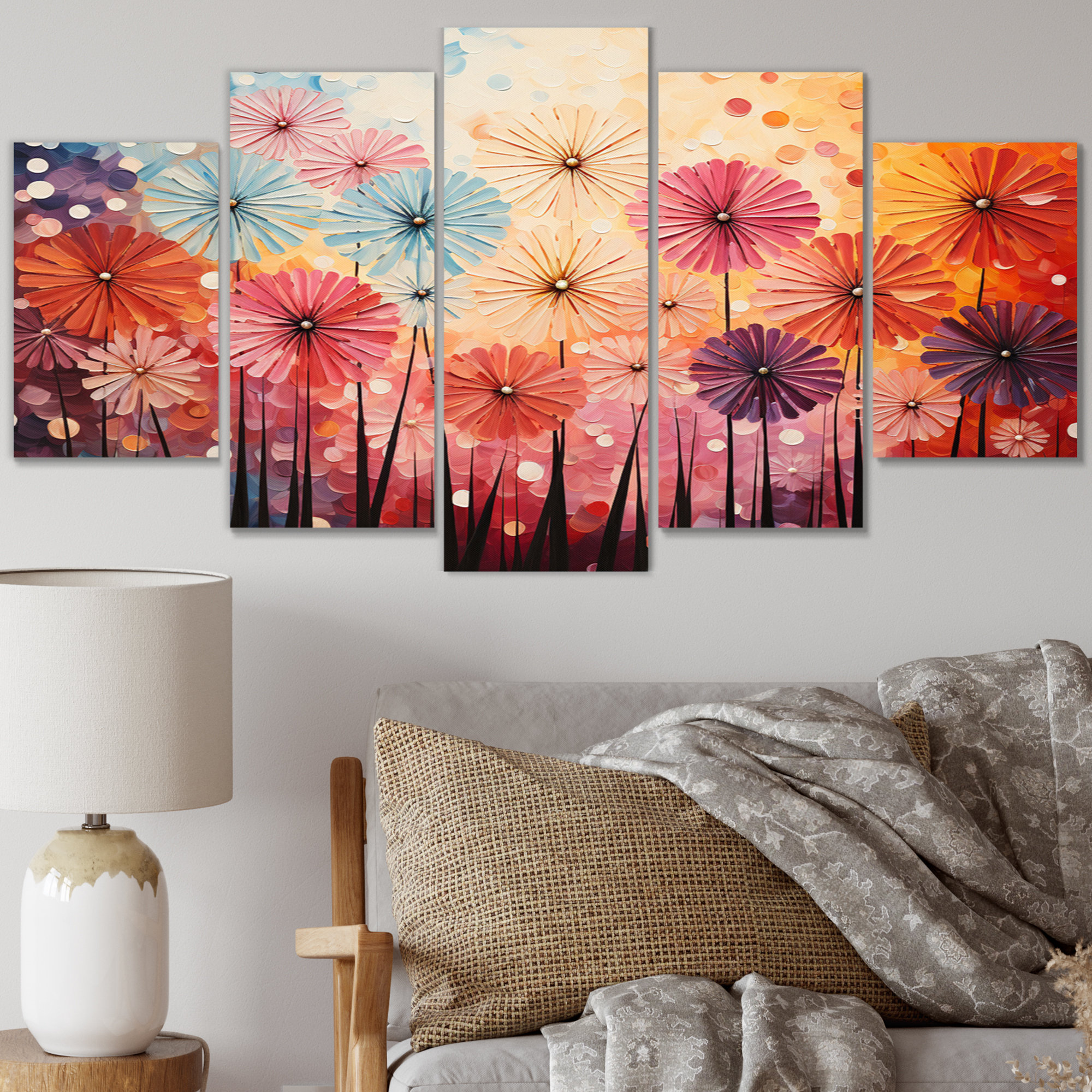 Design Art Colorful Fireworks Serenade Pointillism III - Fireworks ...