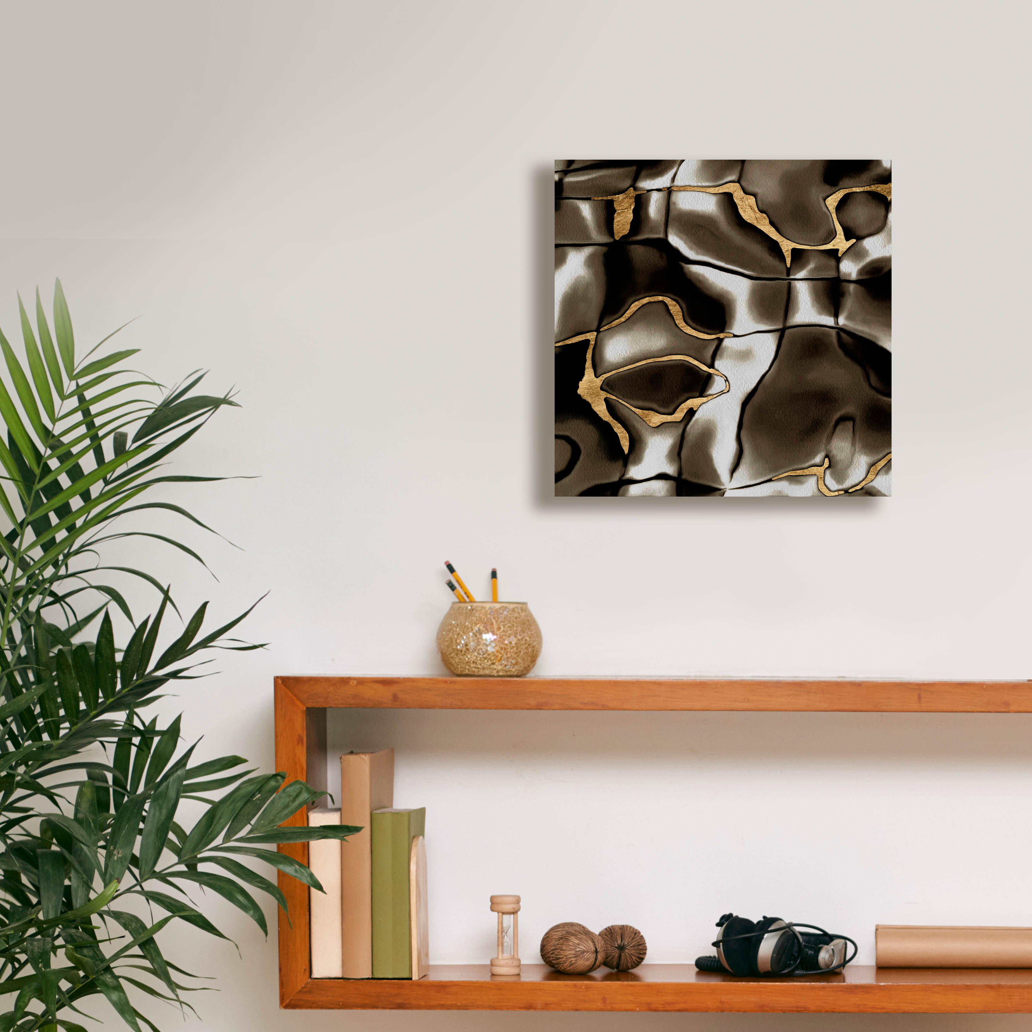 Epic Graffiti 'Golden Shimmer 1' by Alonzo Saunders Canvas Wall Art ...