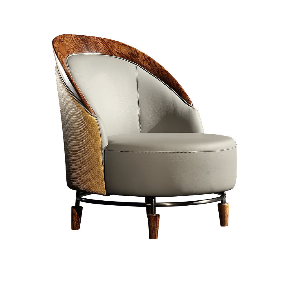 HUANXIN LIGHTING Ebony genuine leather single person sofa chair | Wayfair