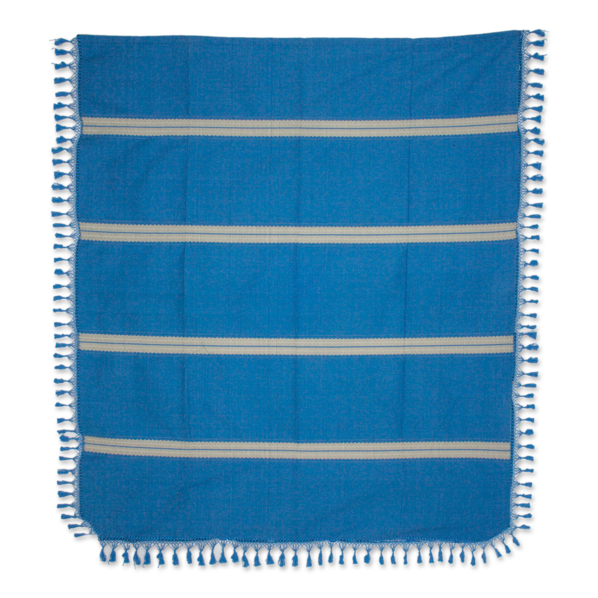 Novica Oaxaca Ocean Hand Woven Cotton Single Coverlet | Wayfair