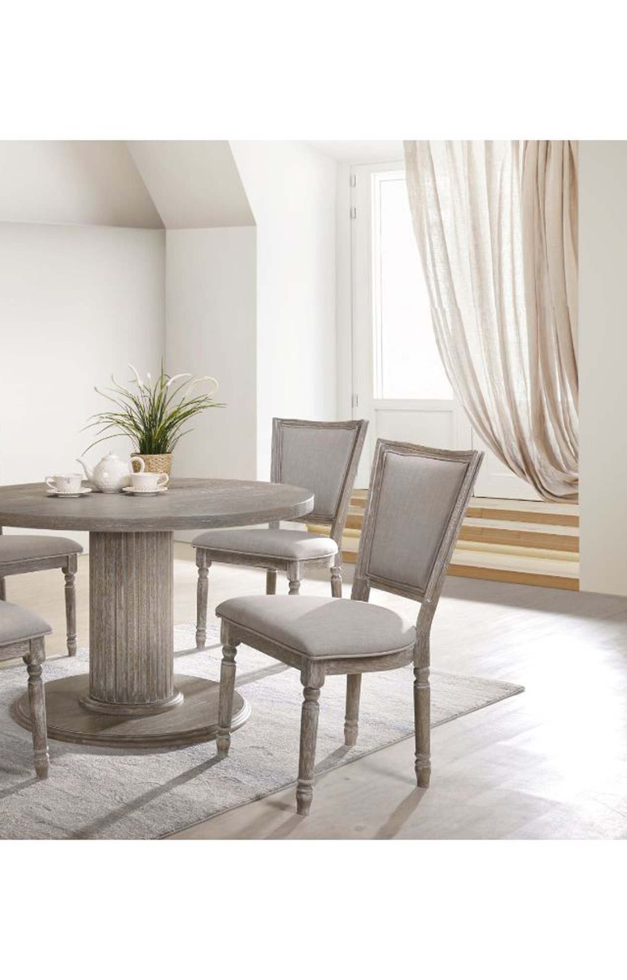 One Allium Way® Chelene Fabric Upholstered Side Chair in Gray | Wayfair